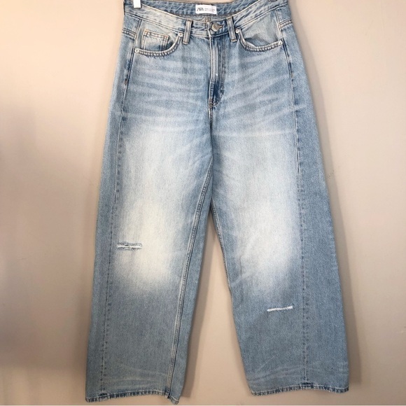 Zara | Jeans | Zara Light Wash High Waist Wide Leg Jeans 4 | Poshmark